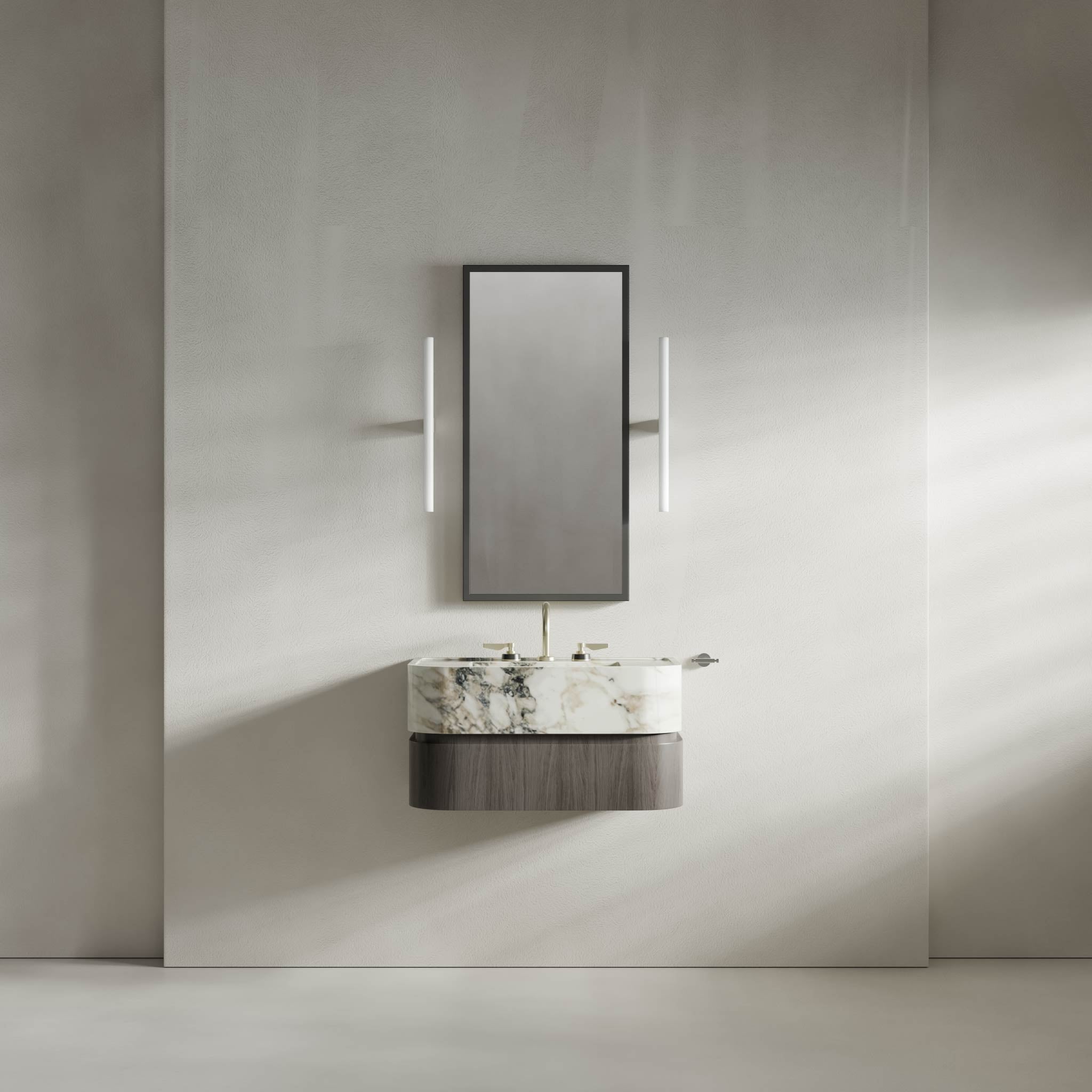 Single Vanity in Marble – Sculptural Centerpiece for the Bathroom